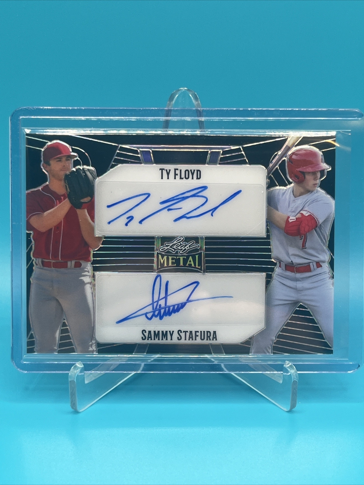 2023 Leaf Metal Autographs Black Prismatic Ty Floyd Sammy Stafura Dual ...