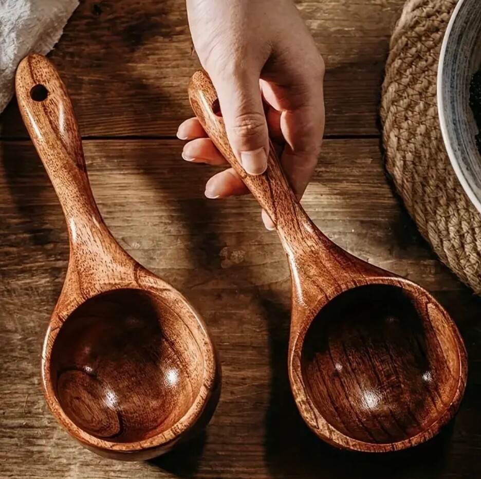 Japanese Wooden Scooping Rice Spoon With Short Handle. Teak wood | eBay