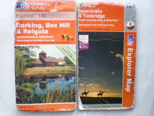 146 147 SEVENOAKS DORKING BOX HILL TONBRIDGE EXPLORER ORDNANCE SURVEY ...