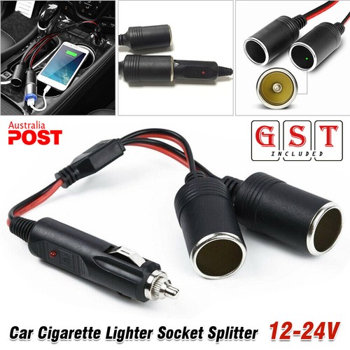 Double Power Dual Car Cigarette Lighter Socket Plug Adapter Charger ...