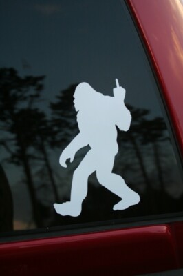 Bigfoot Giving the Finger die-cut window sticker, Buy 2 get 1 FREE ...