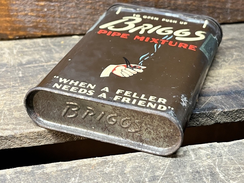 Vtg 1920s 30s Briggs Pipe Mixture Smoking Tobacco Vertical Pocket Tin ...