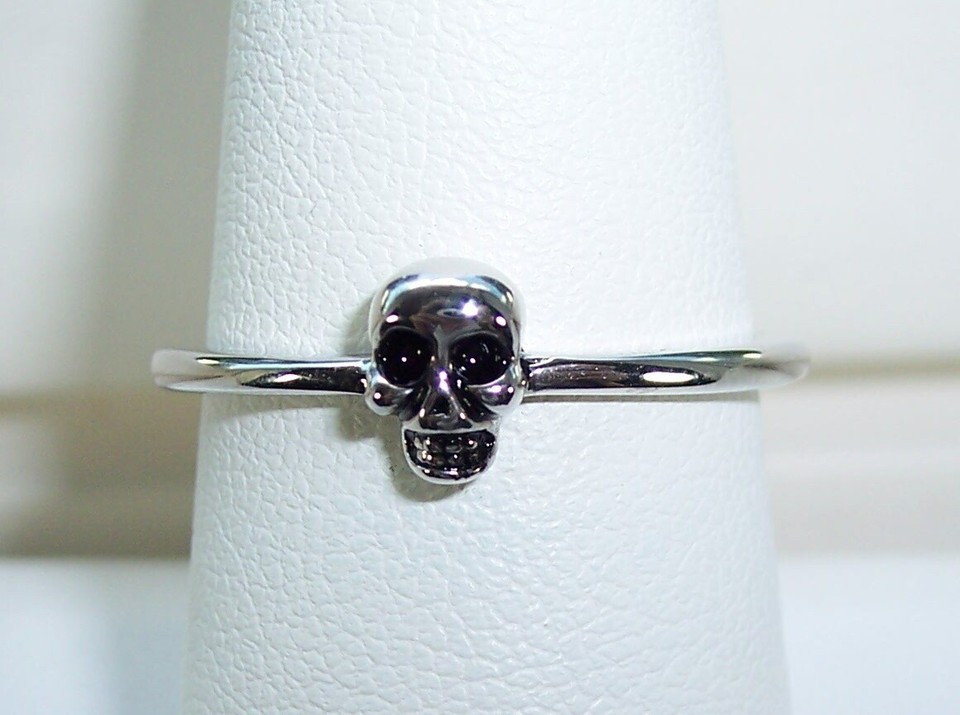 Dainty Phantom Skull Ring 925 Sterling Silver Goth Punk Minimalist | eBay