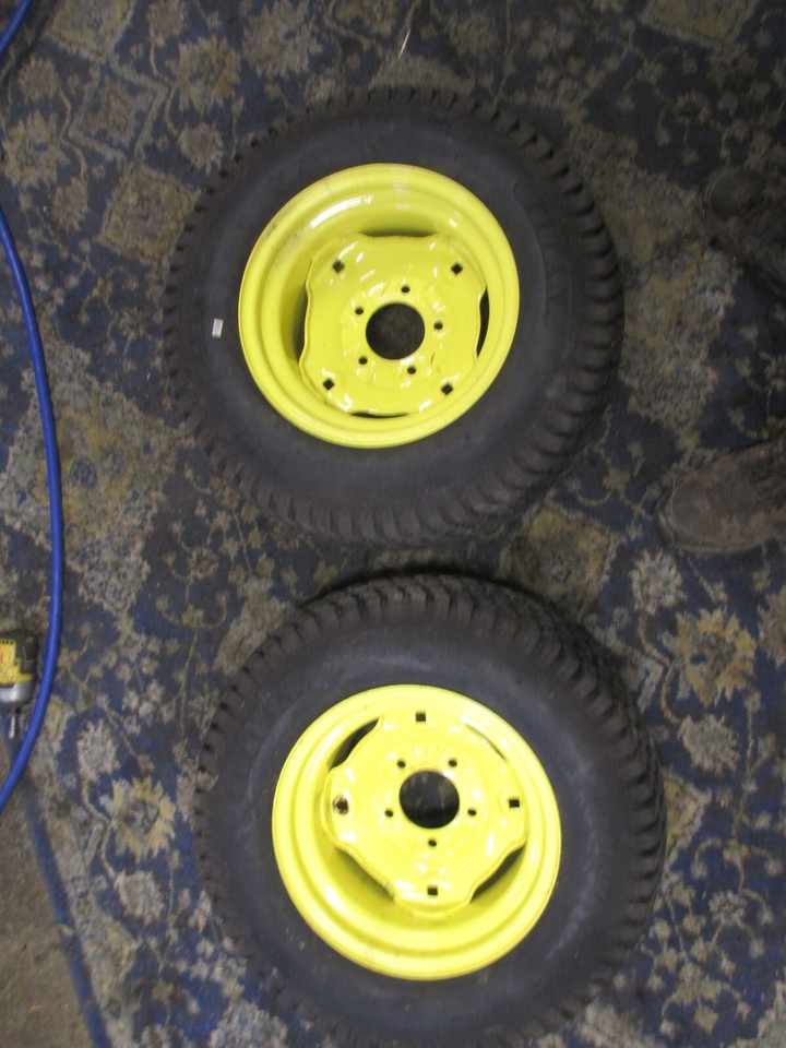 John Deere 325 345 GT235 GT262 GX335 23X10.5-12 2 Rear Turf Tire + Rims ...