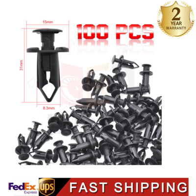 100x 8mm Fender Clips Body Rivets Push Pin for ATV HONDA TRX300EX 450R ...