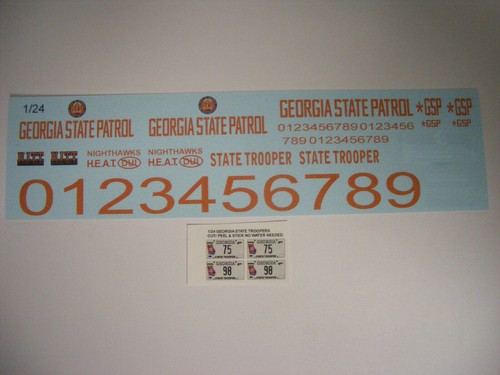 Georgia State Patrol Troopers 1/24 Waterslide Decals 1:24 Diecast Model ...