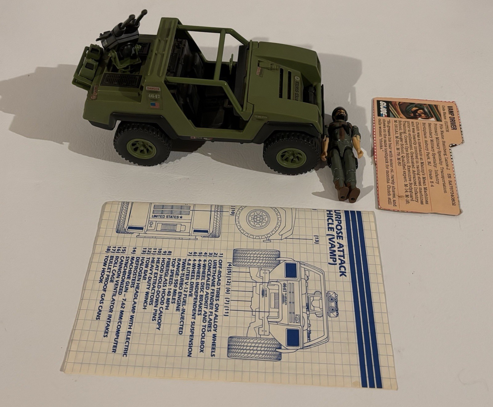 GI Joe 1982 VAMP Complete with Clutch. File Card, Blueprints | eBay