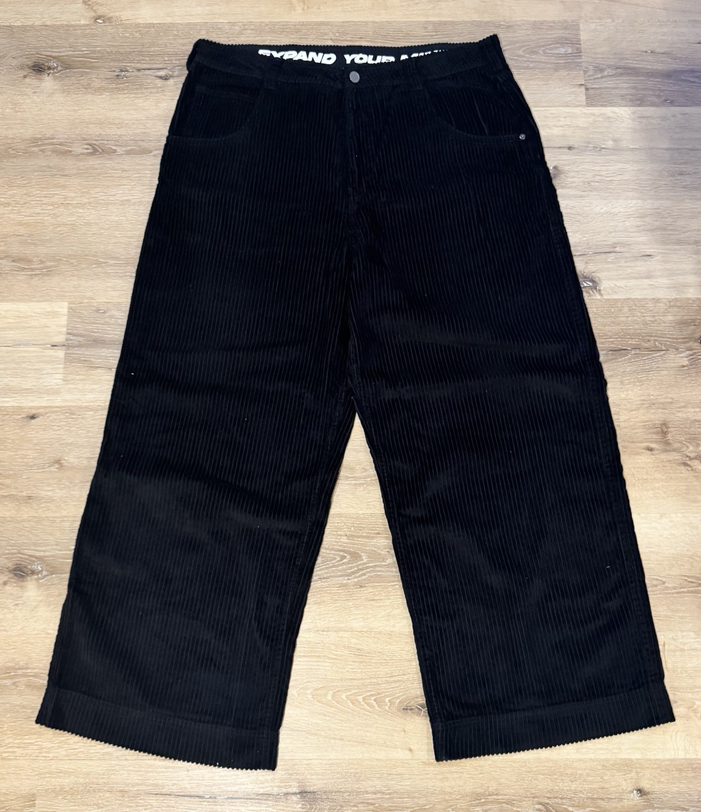 A.LAB Mega Rave Black Corduroy Pants Size 44 - Gem