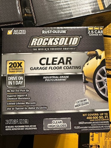 Rust-Oleum 90 oz. Clear Polycuramine Top Coat 2.5 car Garage Floor Kit ...