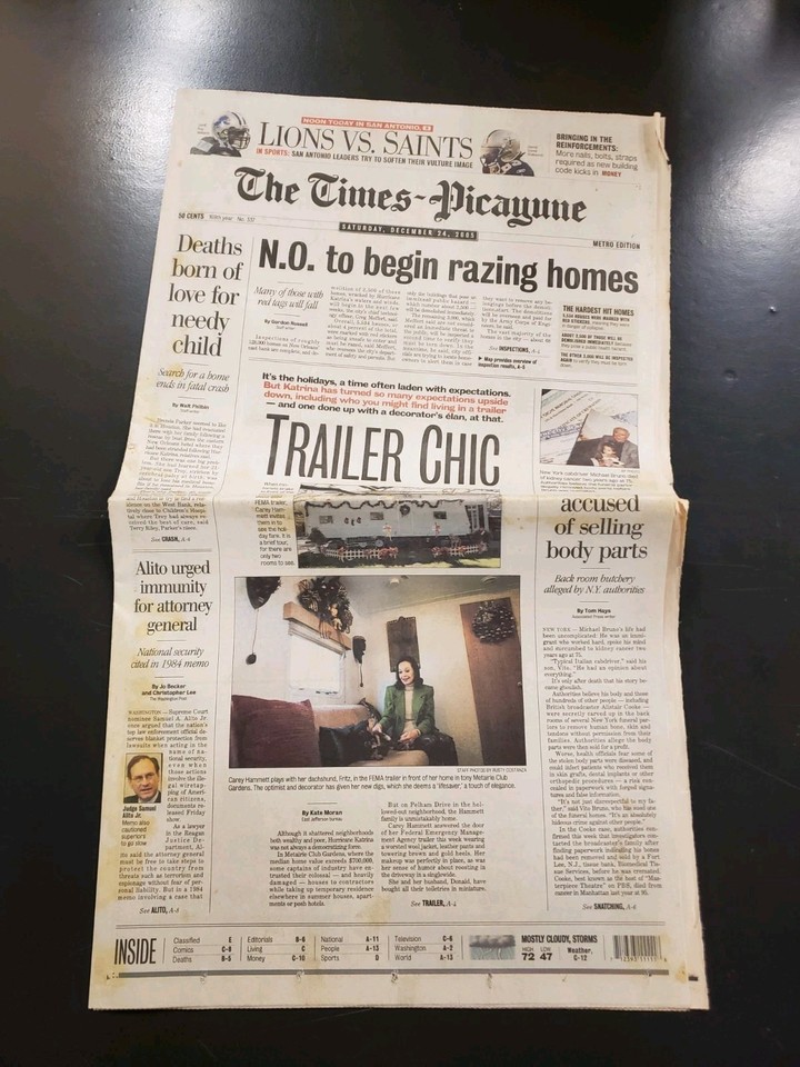 October through December 2005 Times Picayune Newspapers Post Hurricane ...