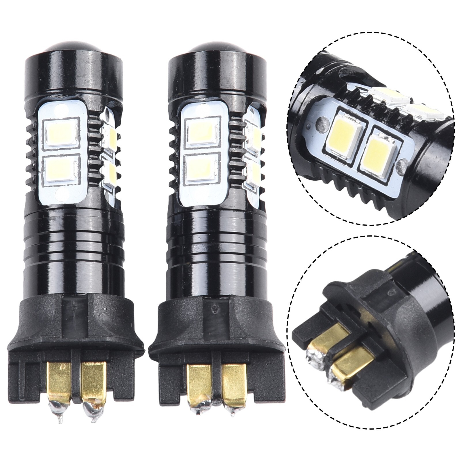 2x Xenon White Error Free PW24W LED Bulbs For F30 3 Series DRL Daytime ...