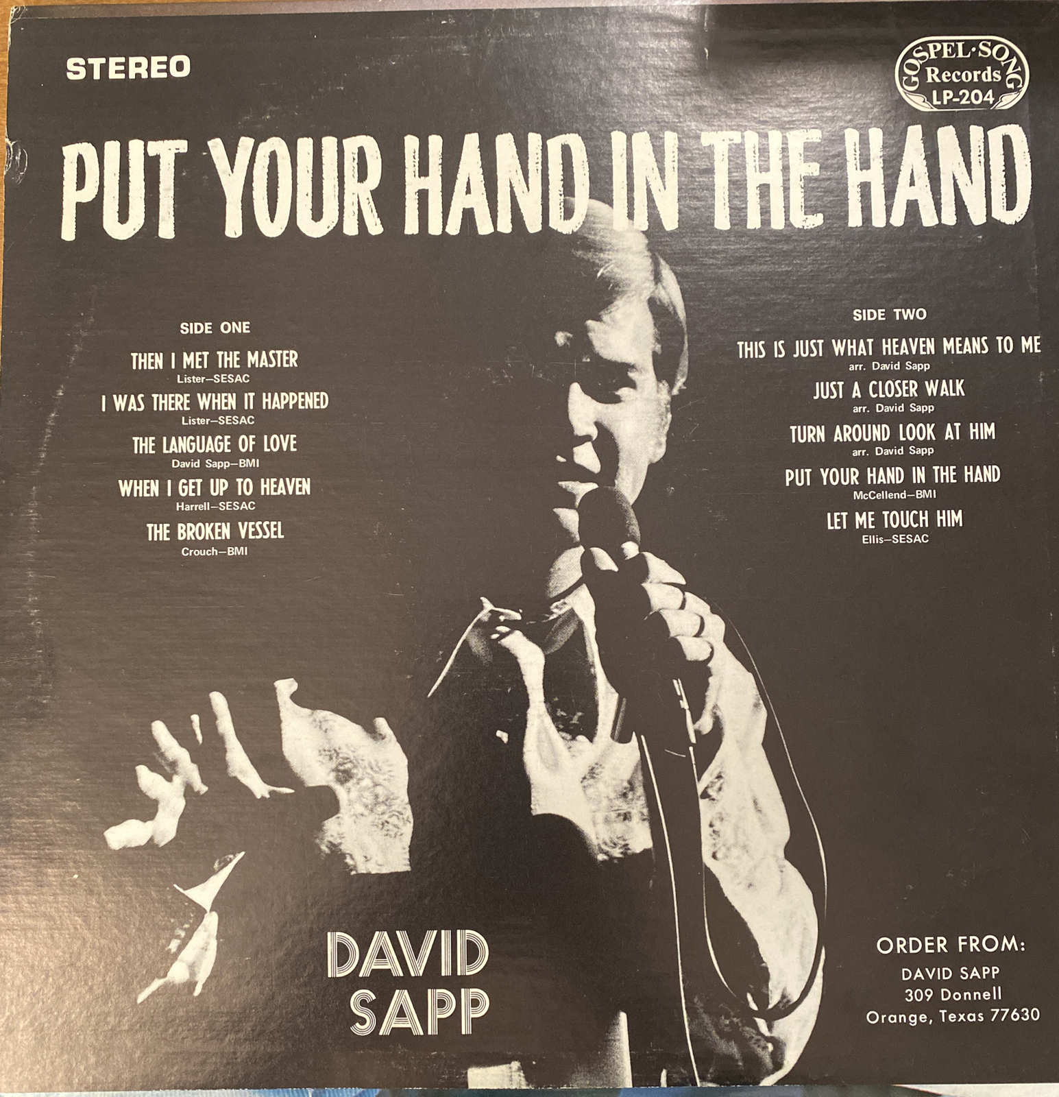 David Sapp Lot of 3. Christian Gospel Vinyl LP Record. Very good cond ...