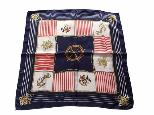 20” Square Nautical Pocket Neck Scarf Rope Anchor Red White Blue Themed ...