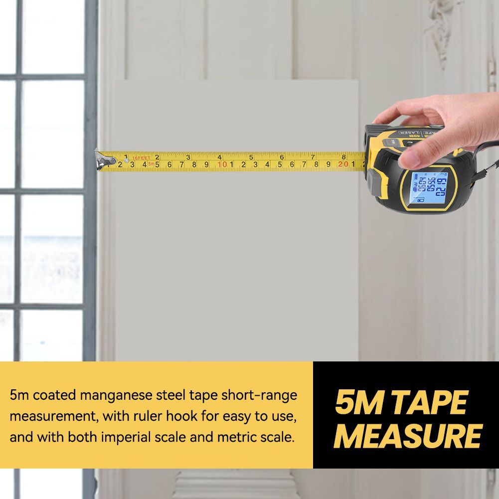 3in1 Digital Measure Tape Laser Distance Meter Measuring Tool Range ...