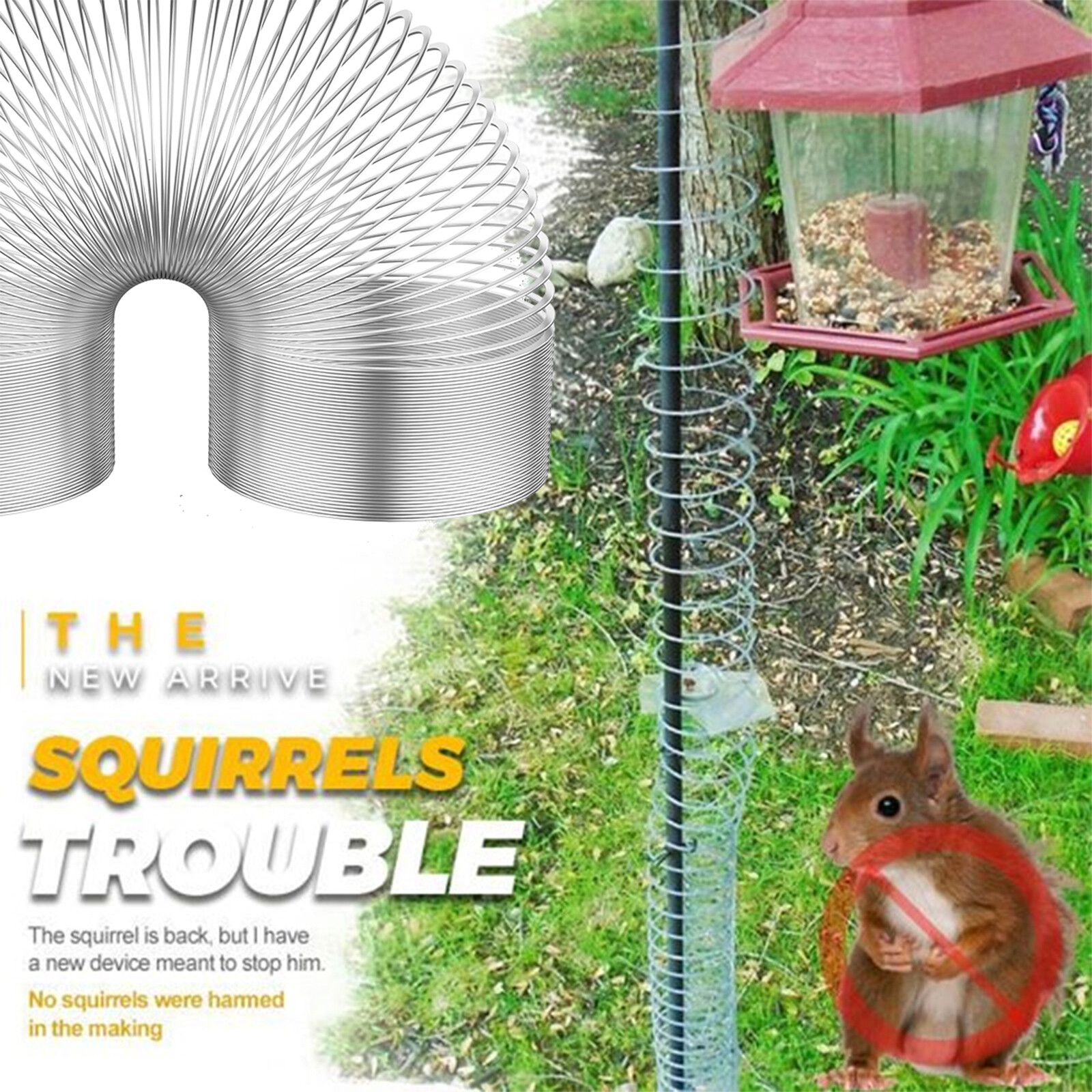 Squirrel-Proof Spring Device Metal Squirrel Barrier Coil for Bird ...