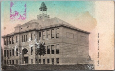 Vintage 1910s CLARKFIELD, Minnesota Postcard "Public School" Building ...
