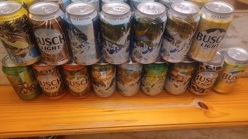 16 Limited Edition Busch/Busch Light Empty Beer Cans Corn, Fall, Fish ...