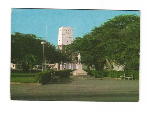Aruba - Plaza Henny Eman & King Willem III Tower Postcard Unposted 4x6 ...
