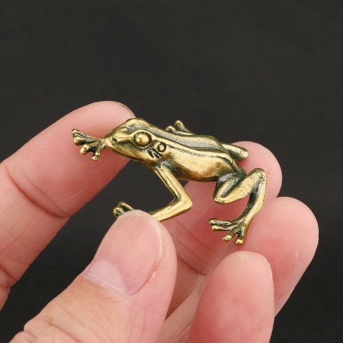 Brass Small Frog Figurine Statue Animal Figurines Toys House Desktop ...