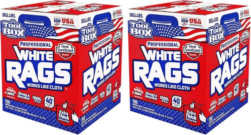 TOOLBOX Professional White Rags Shop Towels Center Pull Box for ...