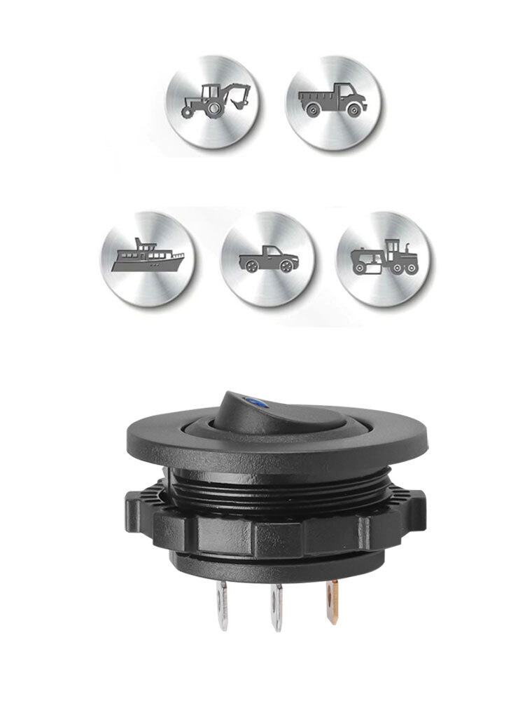 3-Pin ON/OFF Round Rocker Toggle LED Switch,Car Dash Boat Push Button ...