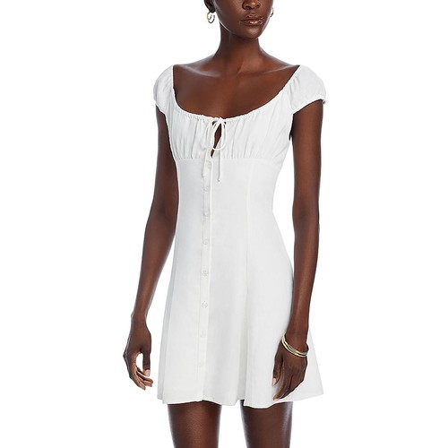 WAYF Womens Ivory Linen Button Down Casual Mini Dress XS BHFO 1055 | eBay