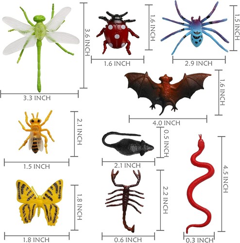 73 Pack Plastic Fake Mini Bugs Set, Realistic Insects Toy for Multi ...