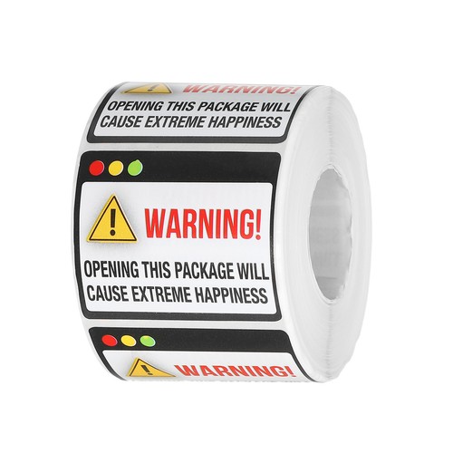 500 Pcs Warning Opening This Package Sign Shipping Stickers Packaging ...