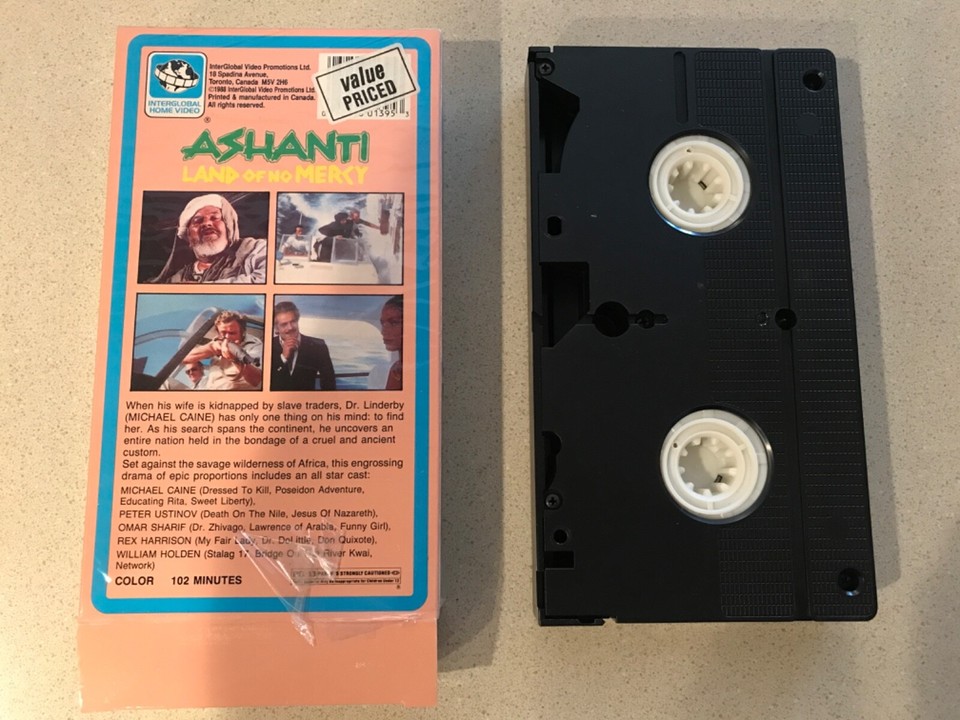 Ashanti (VHS, 1988, Interglobal) Michael Caine, Peter Ustinov, Omar ...