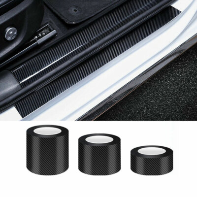 10ft Carbon Fiber Adhesive Tape Car Door Sill Protector Strip Anti ...