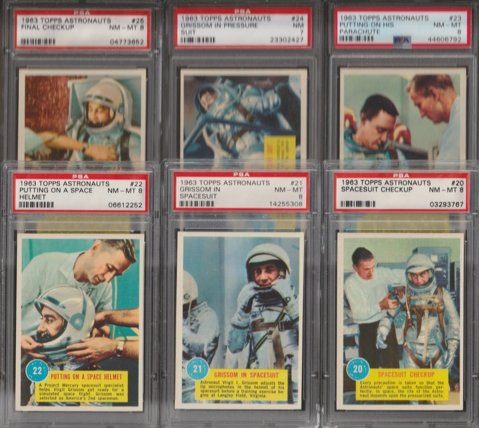 (55 CARD COMPLETE SET) 1963 TOPPS ASTRONAUTS (51 CARDS PSA GRADED ...