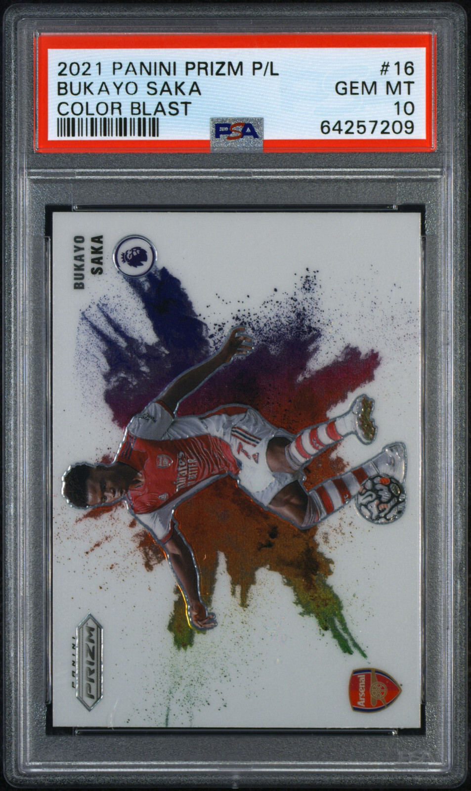 2021-22 PRIZM PREMIER LEAGUE BUKAYO SAKA COLOR BLAST PSA 10 GEM MINT ...