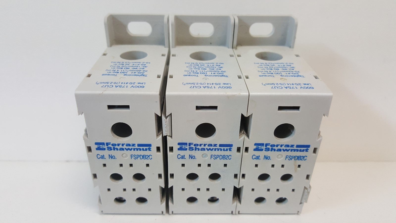 (3) GUARANTEED! FERRAZ SHAWMUT 75A POWER DISTRIBUTION TERMINAL BLOCKS ...