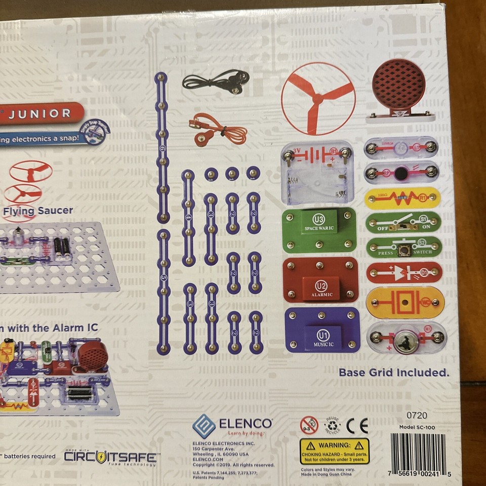 Elenco Snap Circuits Jr. SC-100 Electronics Exploration Kit - Over 100 ...