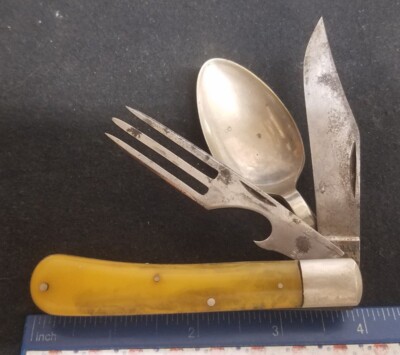 KA-BAR USA Hobo Camp Knife, Yellow Composite Handles | eBay