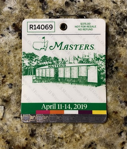 2019 Masters Augusta National Golf Club Patron Badge Ticket Tiger Woods ...