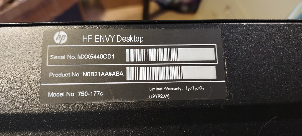 HP ENVY Desktop 750-177 with 1 TB SSD, i7-6700, 16GB DDR3, 2TB HDD, DVD ...