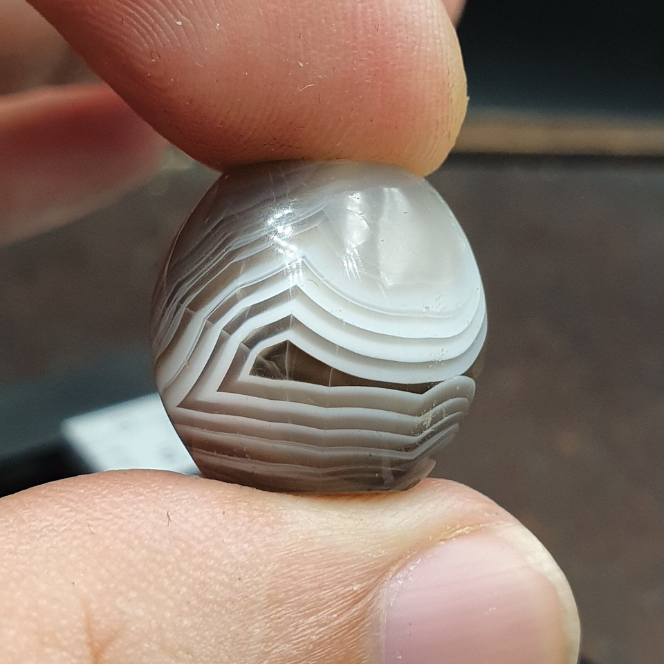 Exquisite Antique Tibetan Gray Agate Bead Rare Agate 18x17.2mm Natural ...