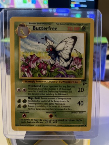 Pokémon TCG Butterfree Base Set 2 34/130 Regular Unlimited Uncommon LP ...