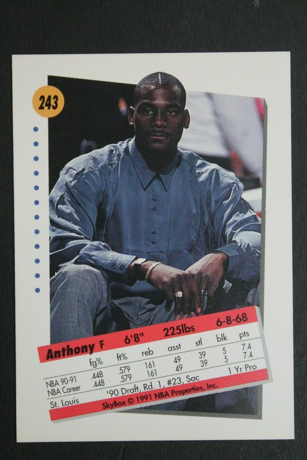 Anthony Bonner Kings Saint Louis U Signed 1991 Skybox #243 Autographed ...