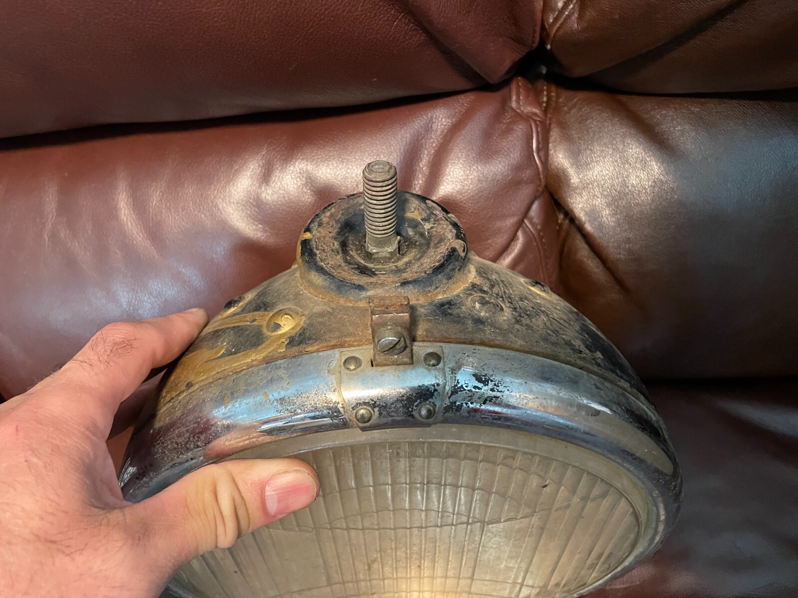 Vintage CM Hall Depress Beam Head Lamp Light Chrome Rat Rod Hot Rod 10 ...