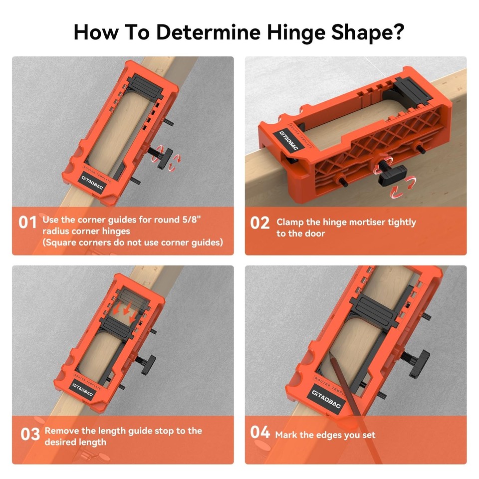 Door Hinge Jig, Door Hinge Router Template, Door Hinge Mortiser, Hinge ...