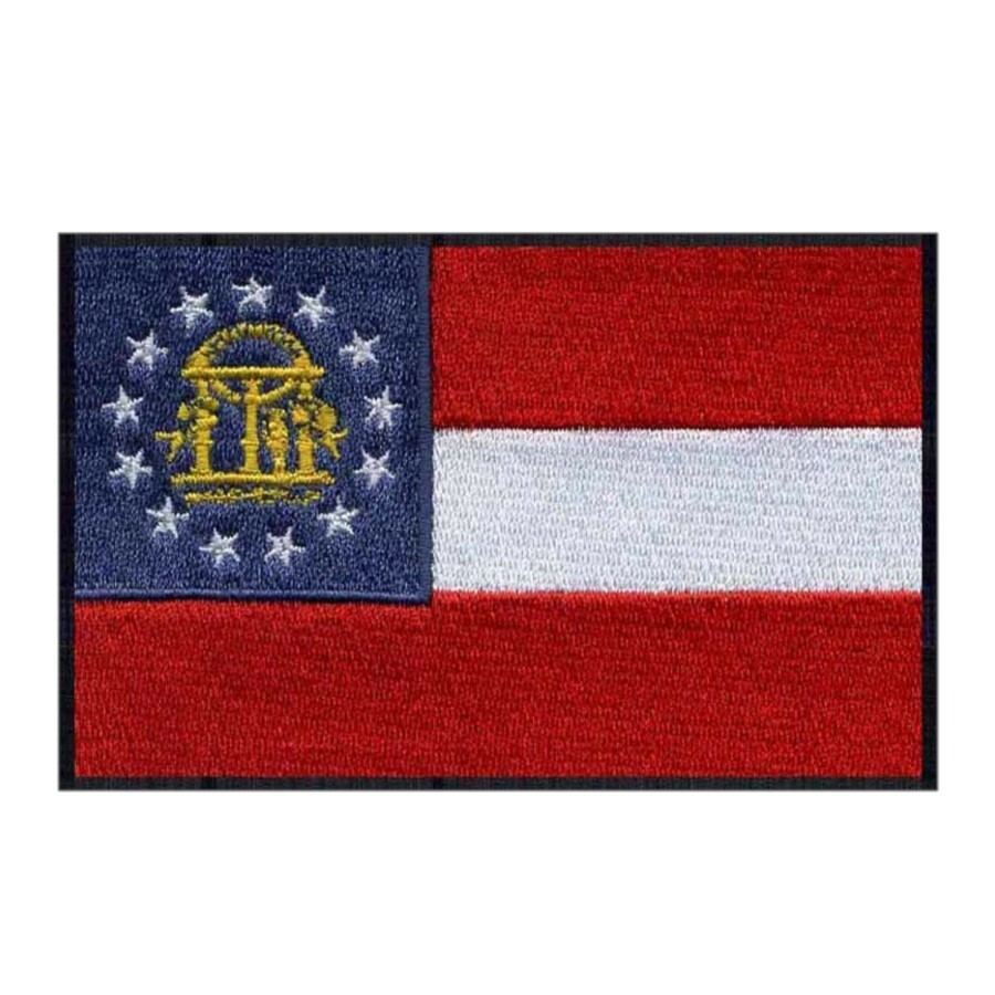 Georgia State Flag Patch US USA Embroidered - Iron On/Sew On | eBay