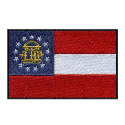 Georgia State Flag Patch US USA Embroidered - Iron On/Sew On | eBay