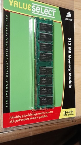 Ram CORSAIR 184-PIN DDR-DIMM 512 MB VS512MB400 NEUVE DANS SON EMBALLAGE ...