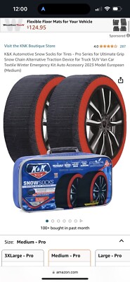 K&K Automotive Snow Socks for Tires - Alternative Traction Device for ...