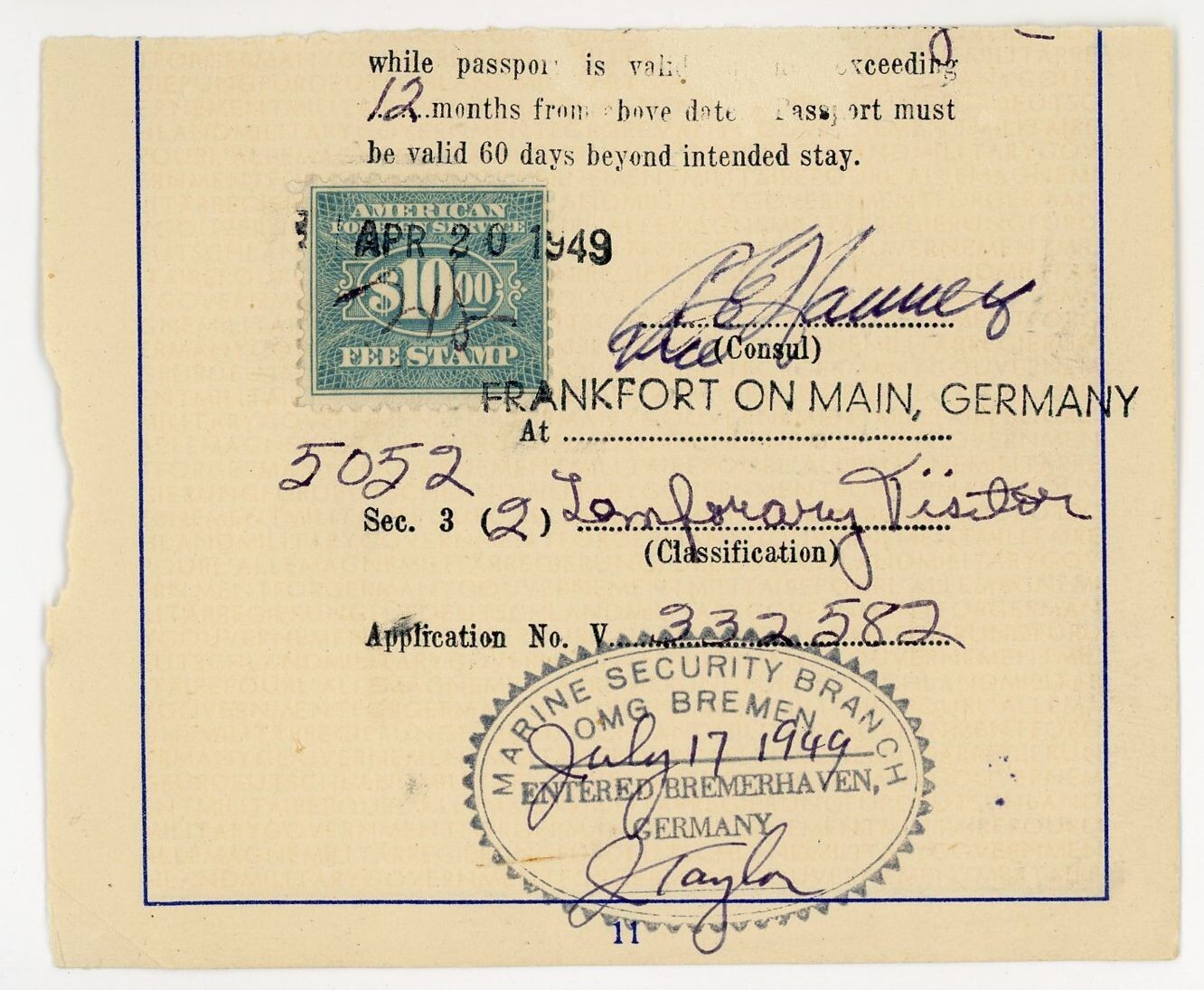 Consular stamp RK39 on Partial Document | eBay