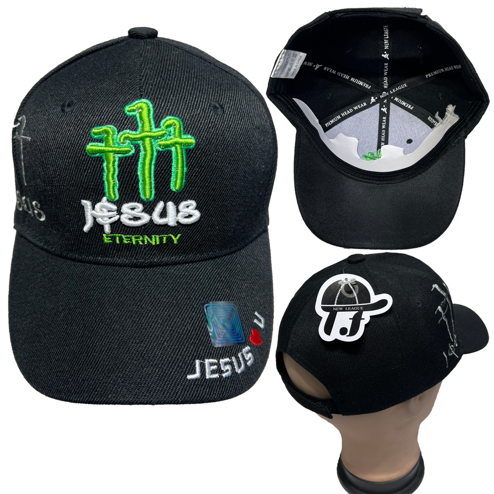 JESUS ETERNITY Religion 3D Embroidered Adjustable Baseball Cap Hats LOT ...