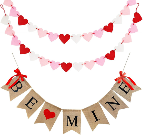 Valentines Decor, Valentines Decorations Burlap Banner, Be Mine Hanging ...
