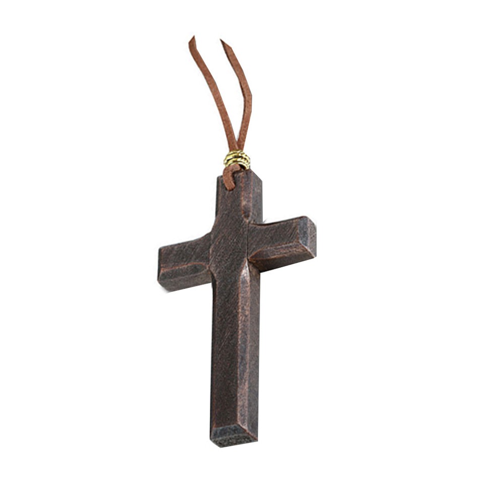 Men Christian Amulet Protection Large Wooden Wood Cross Pendant ...